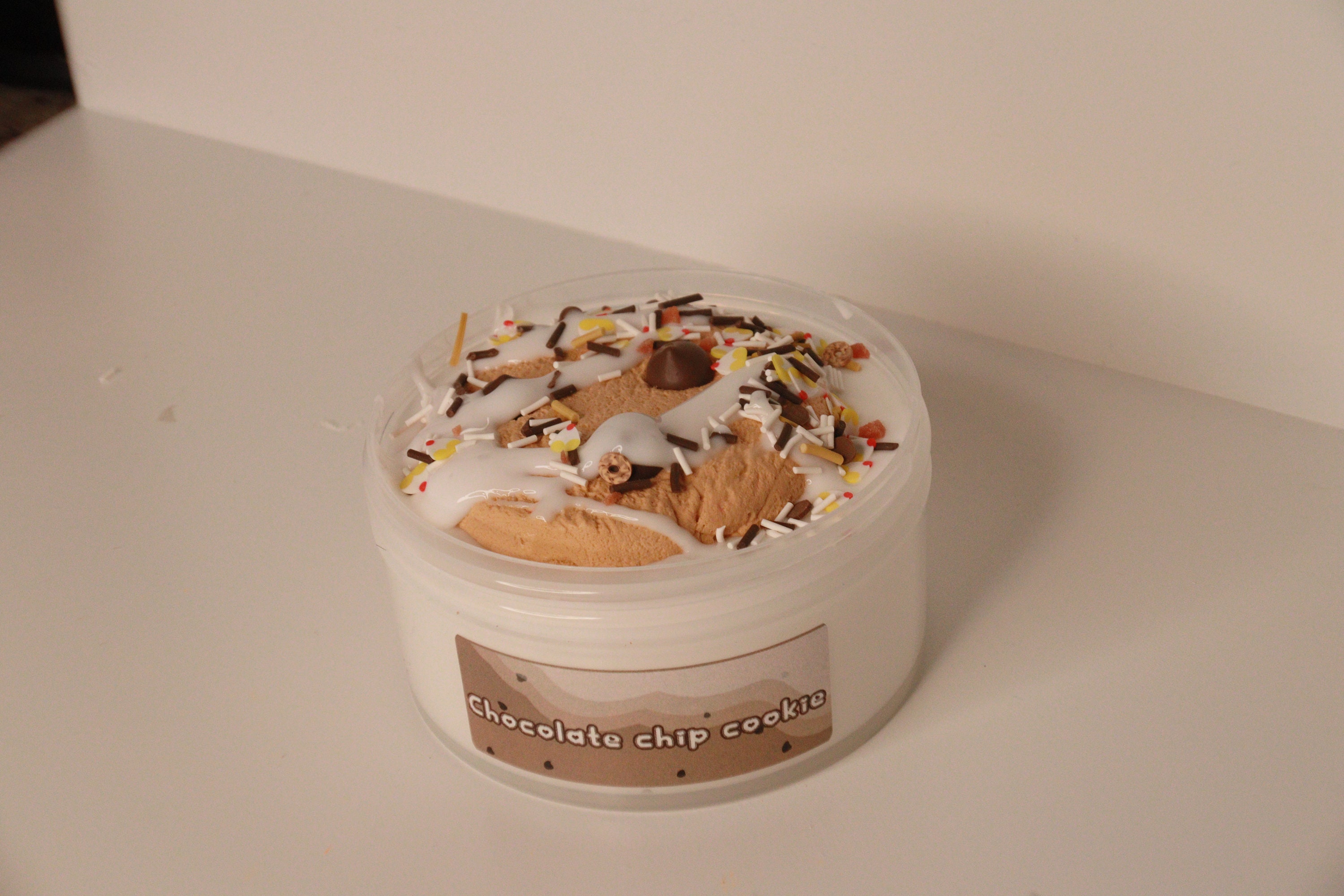 Chocolate Chip Cookie Slime With Clay Topper Slime for - Etsy UK