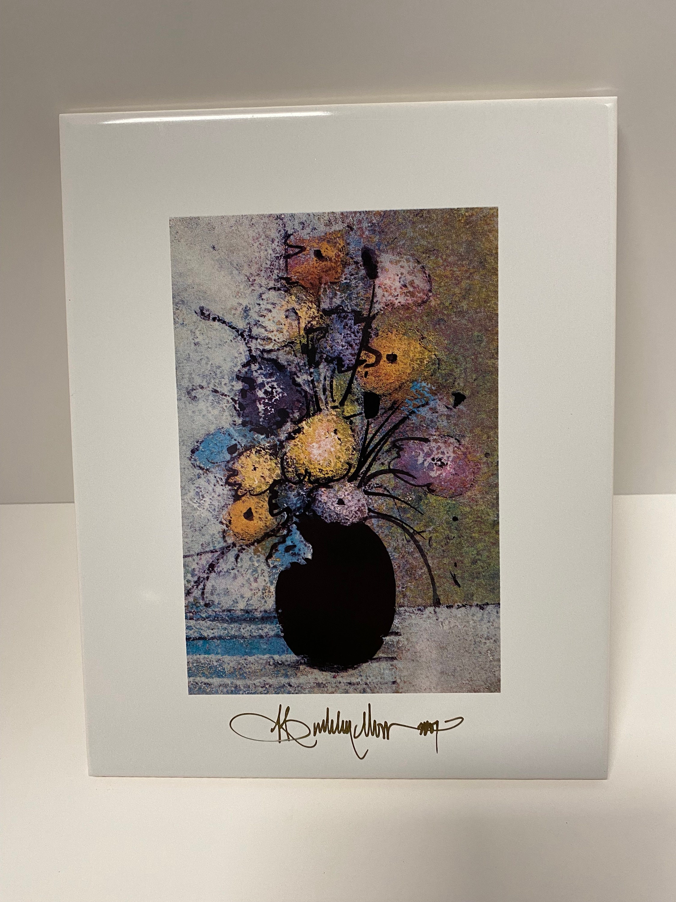 1996 P. Buckley Moss Signed Porcelain Tile pat's Flowers - Etsy