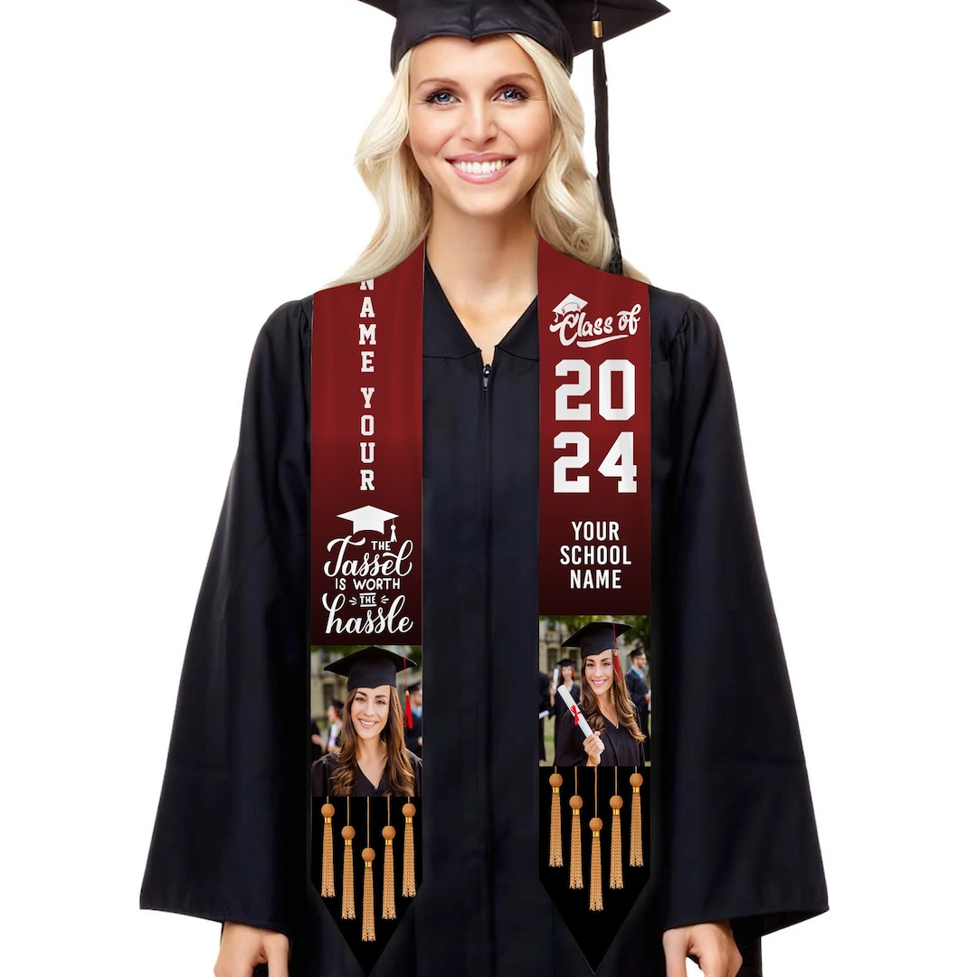 Personalized Graduation Stole, Custom Photo Graduate Stoles, Graduation ...