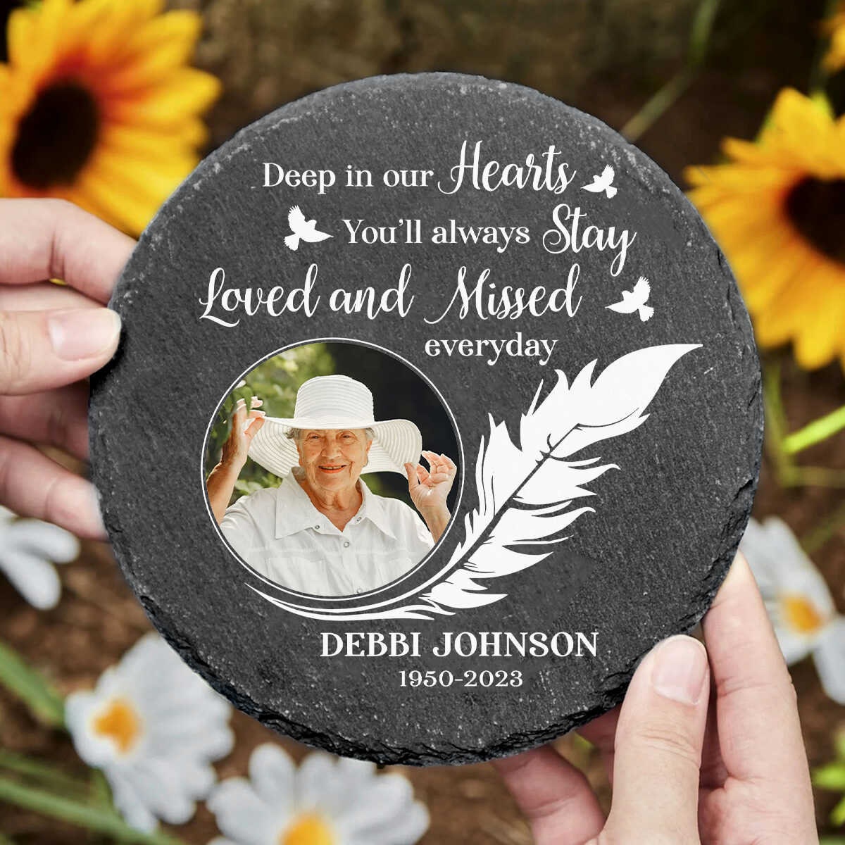 Personalized Photo Memorial Stone, in Loving Memory Garden Stone ...