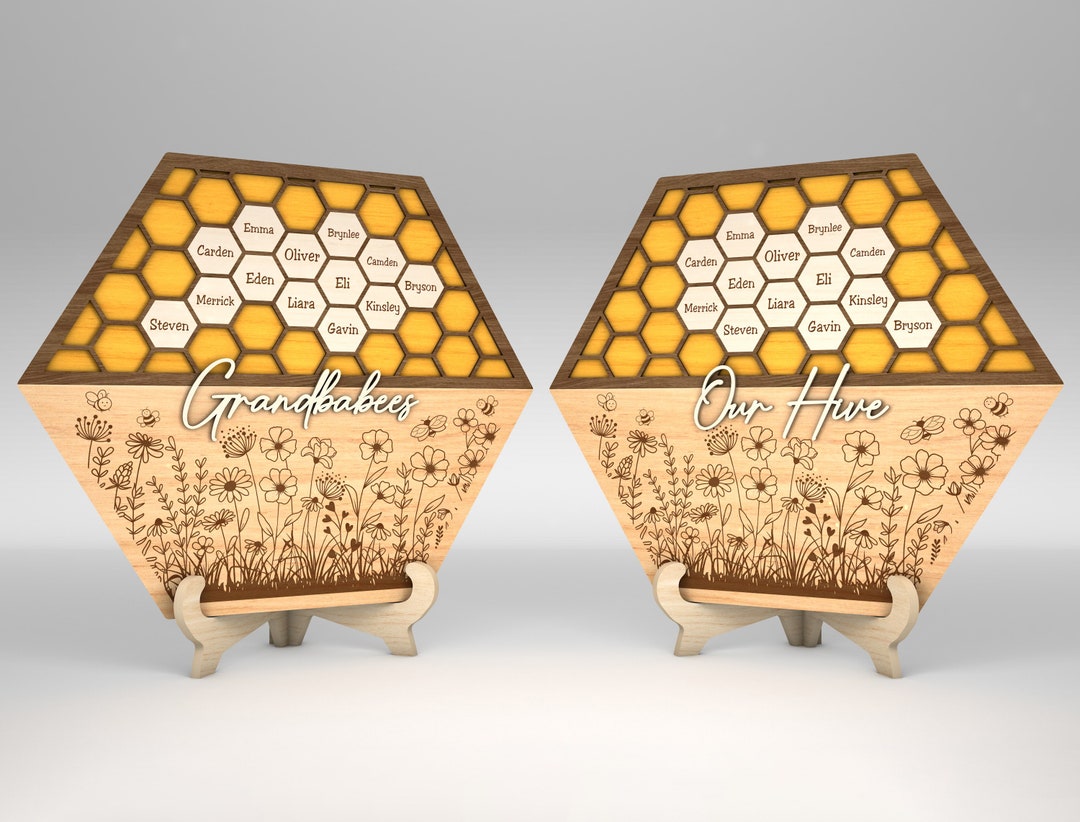 Personalized Bee Hive Family Tree Sign, Reasons to Bee Happy Sign ...