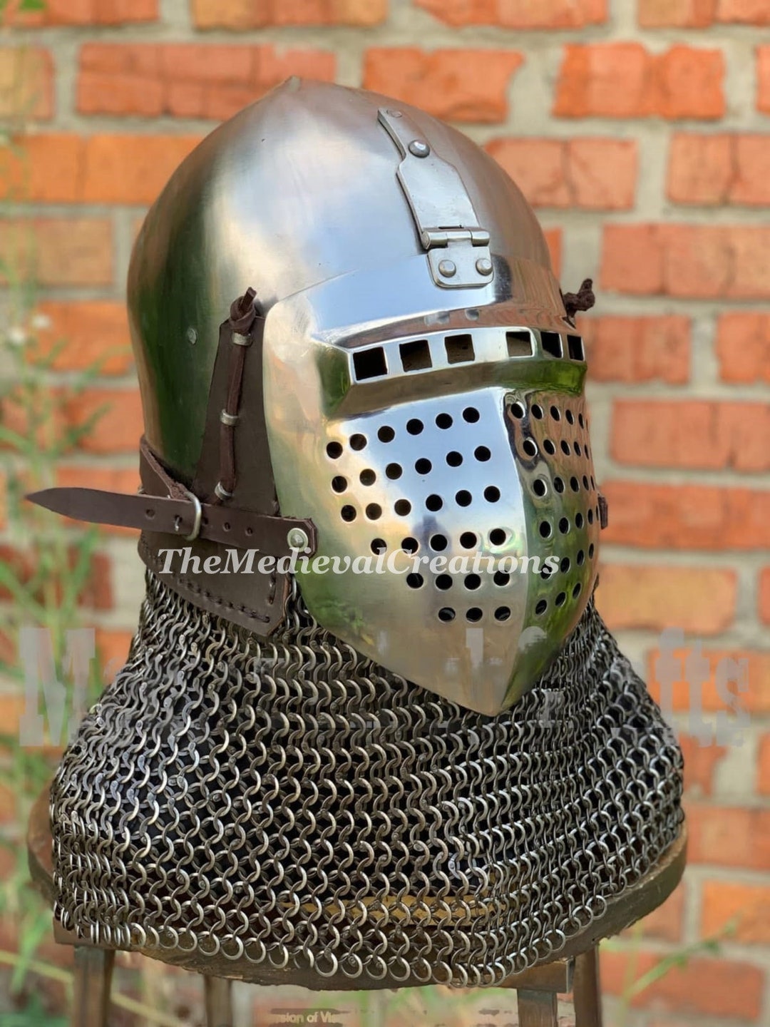 Medieval Barbuta Chainmail Helmet Steel Barbute Helmet LARP - Etsy