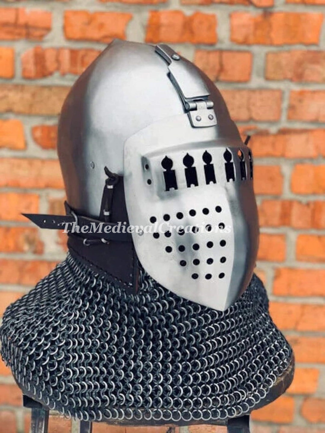 Steel Barbuta Chainmail Helmet Steel Barbute Helmet LARP - Etsy