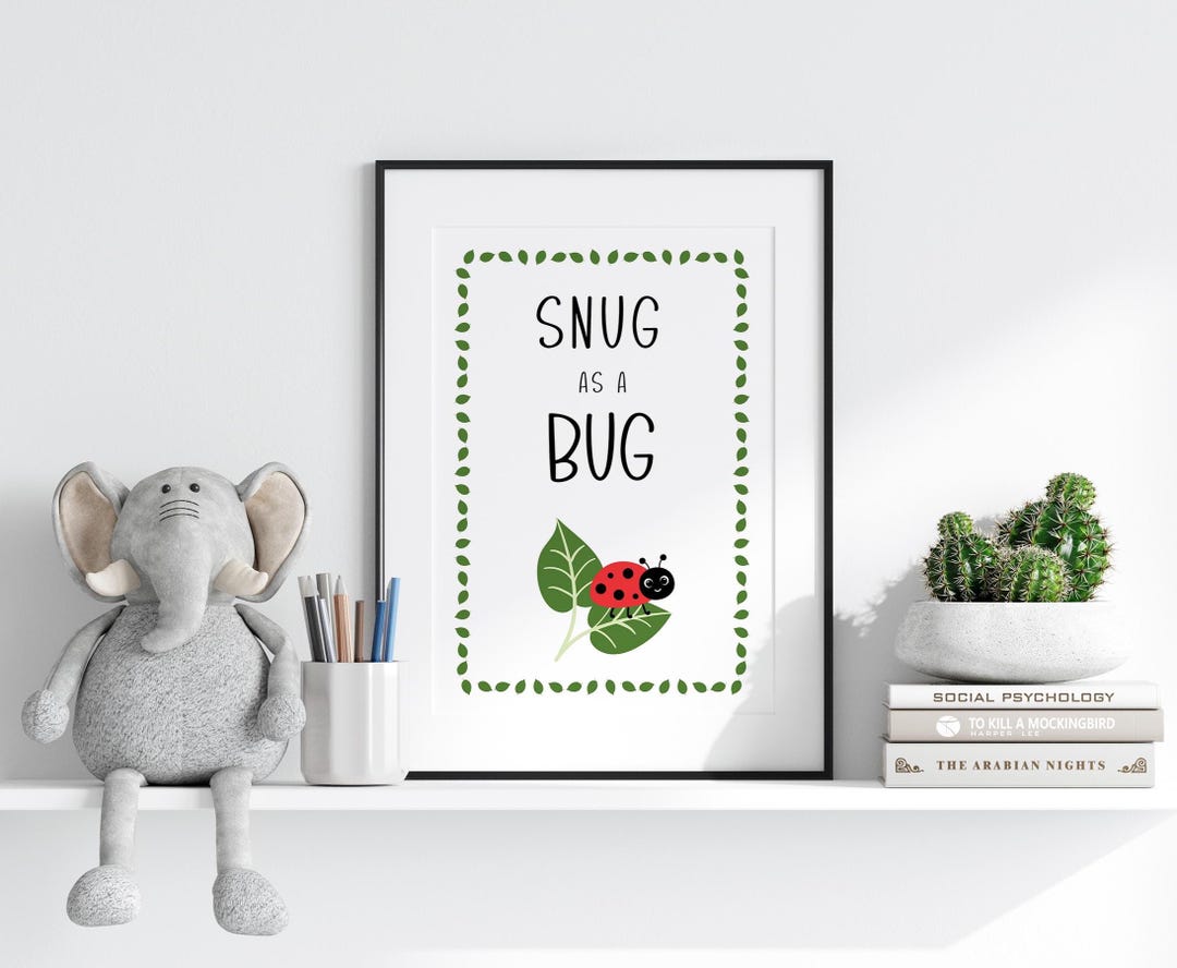 Snug as A Bug Wall Art, Ladybird Print, Nursery Wall Art, Kids Decor ...