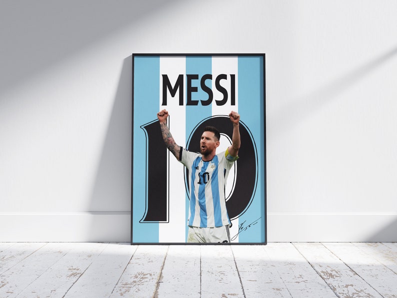 Football Lionel Messi Argentina Printable Poster A4 Football Digital ...