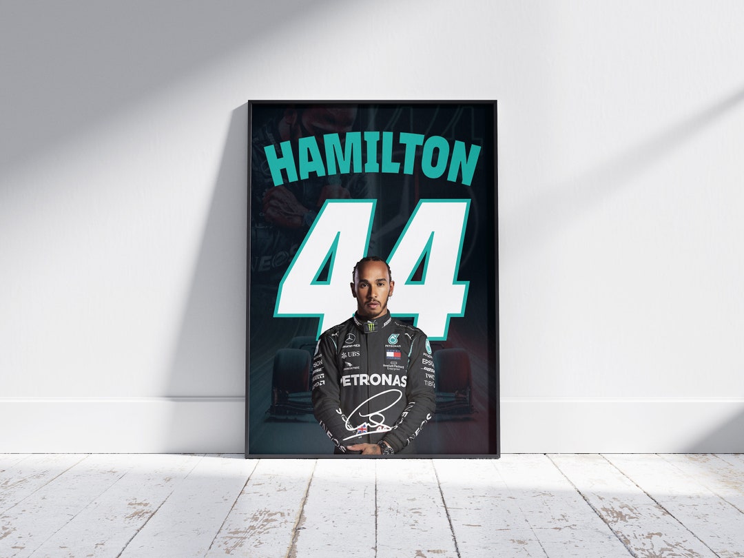 F1 Lewis Hamilton Mercedes Printable Poster A4 Formula One Racing ...