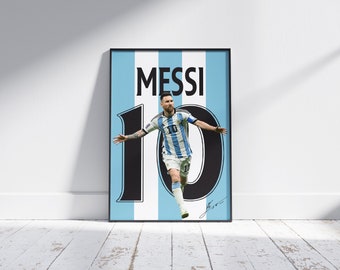 Football Lionel Messi Argentina Printable Poster A4 Football Digital ...