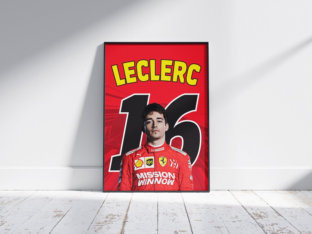 F1 Charles Leclerc Ferrari Printable Poster A4 Formula One Racing ...