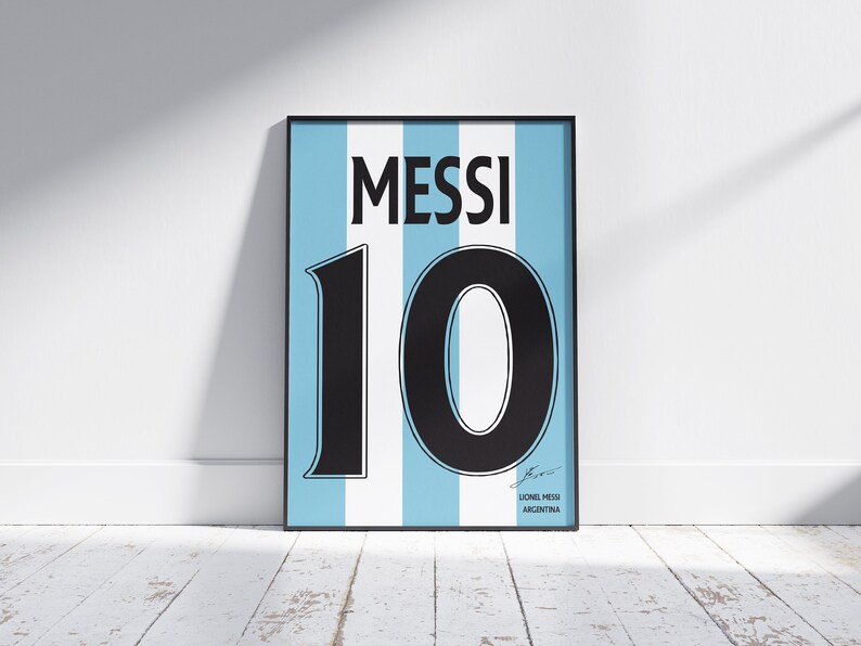 Football Lionel Messi Argentina Printable Poster A4 Football Digital ...