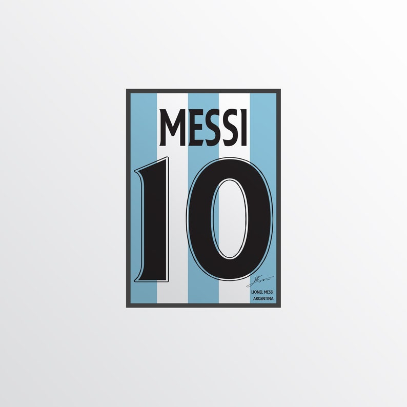 Football Lionel Messi Argentina Printable Poster A4 Football Digital ...