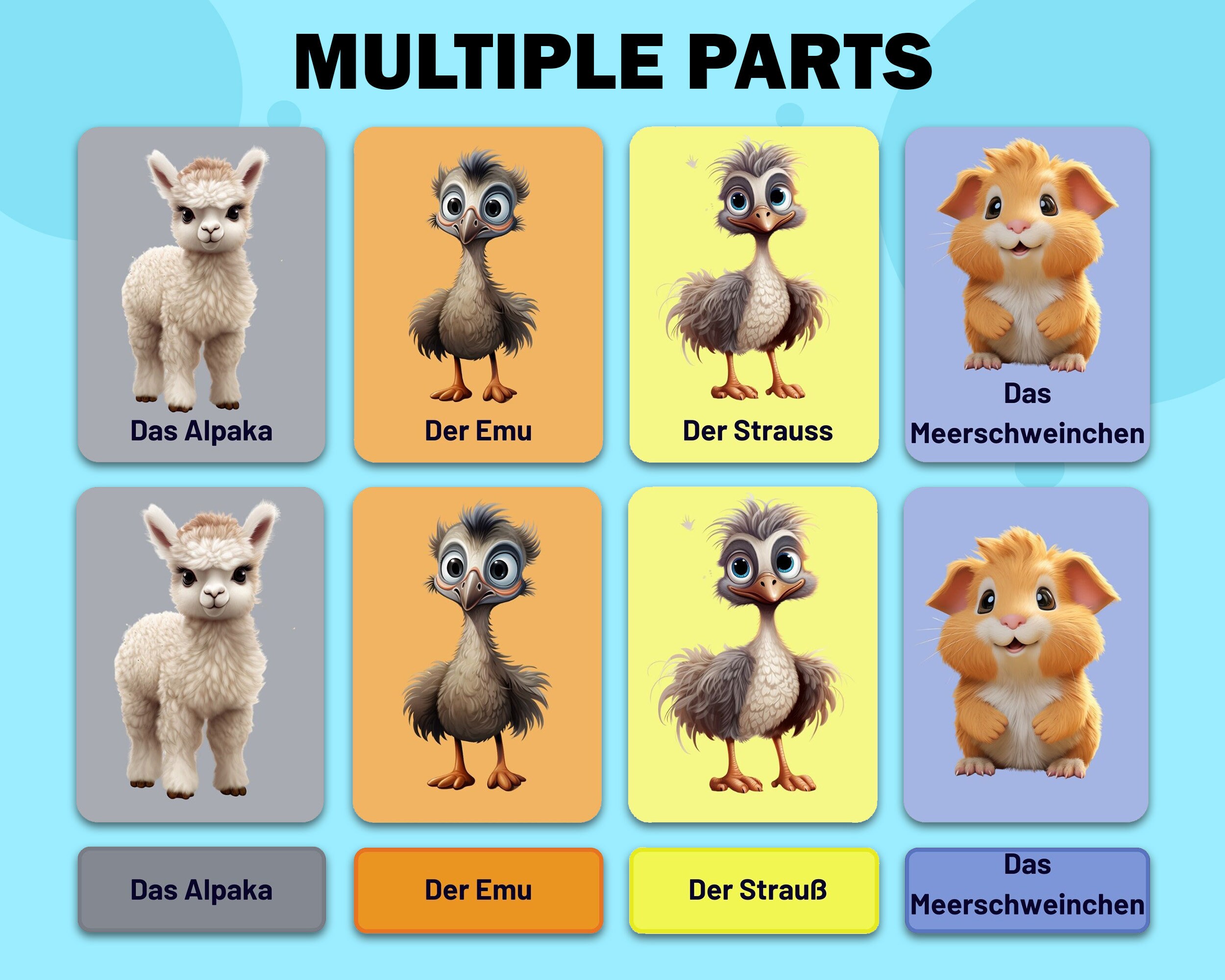 Farm Animals Flashcards English 24 Montessori Cards Printable PDF ...