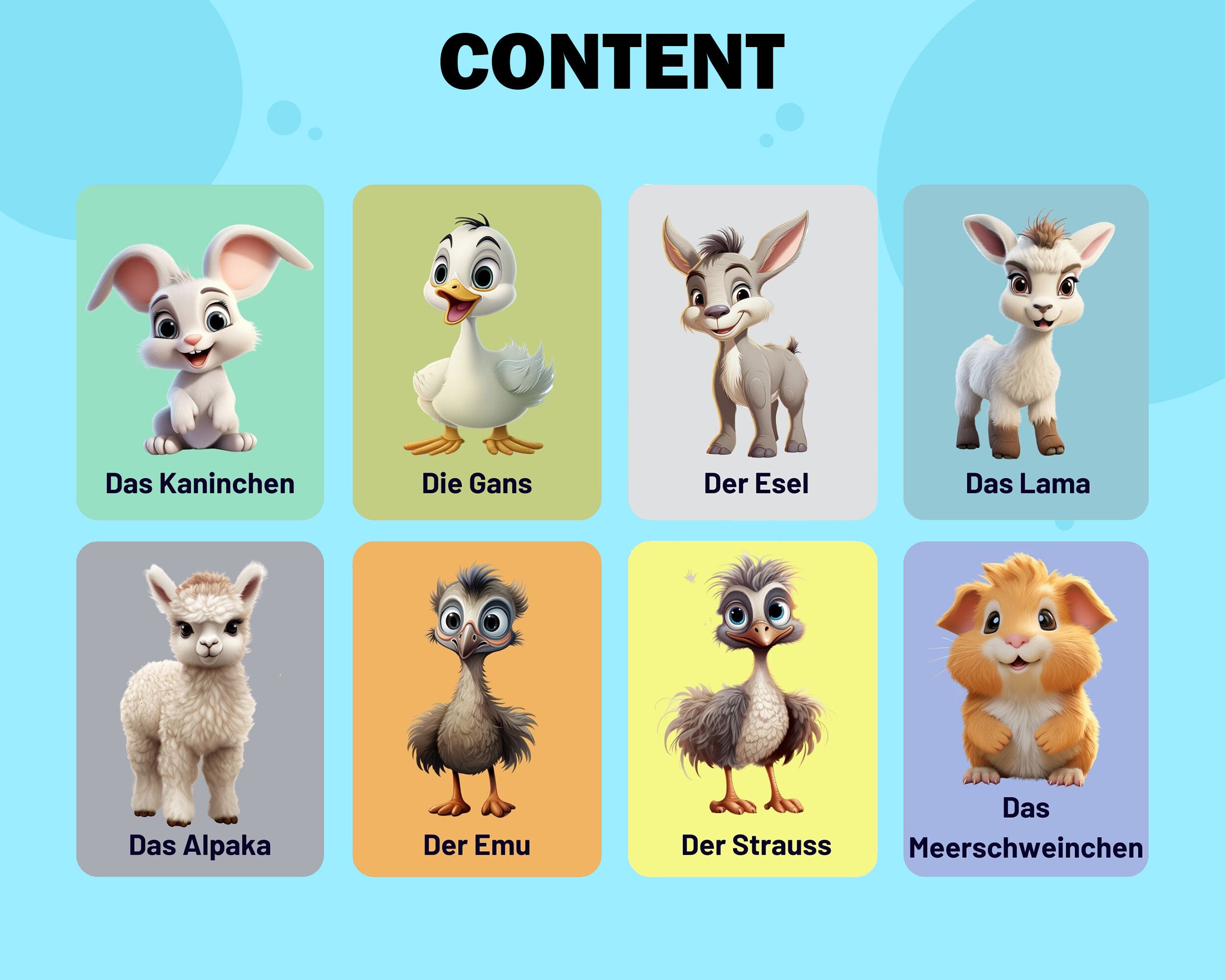 Farm Animals Flashcards English 24 Montessori Cards Printable PDF ...