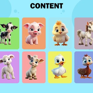 Farm Animals Flashcards English 24 Montessori Cards Printable PDF ...