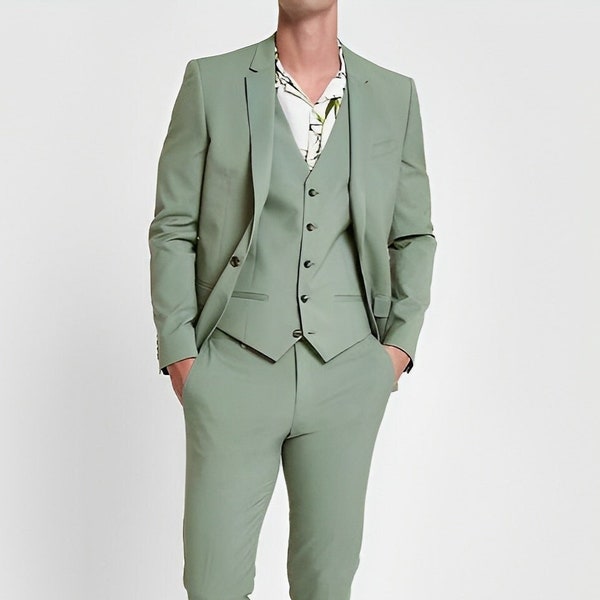 Sage Green Suit Vest for Men - Etsy