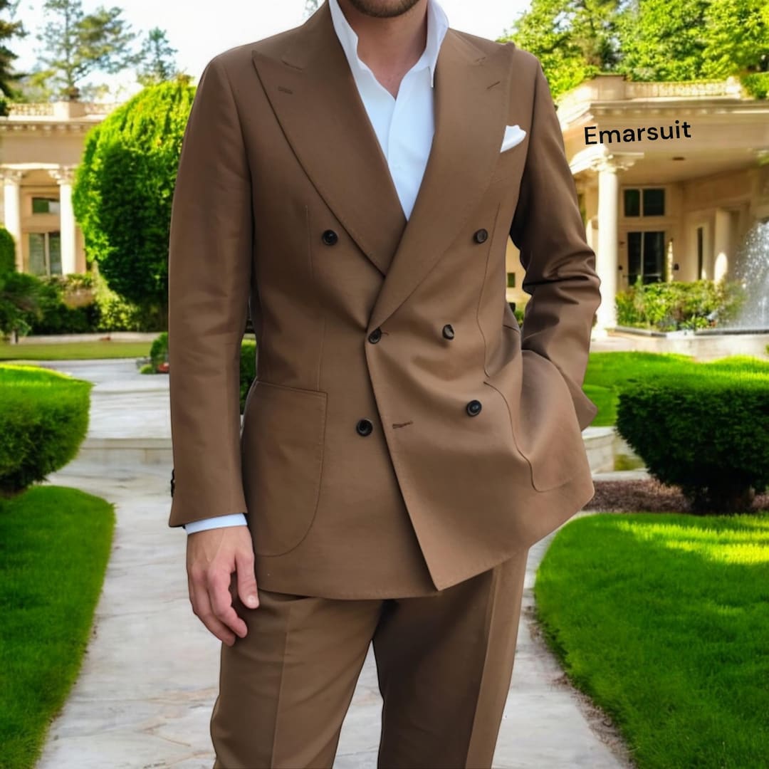 Men Double Breasted Suit - Men Wedding Suit - Men Wedding Gift - Two ...