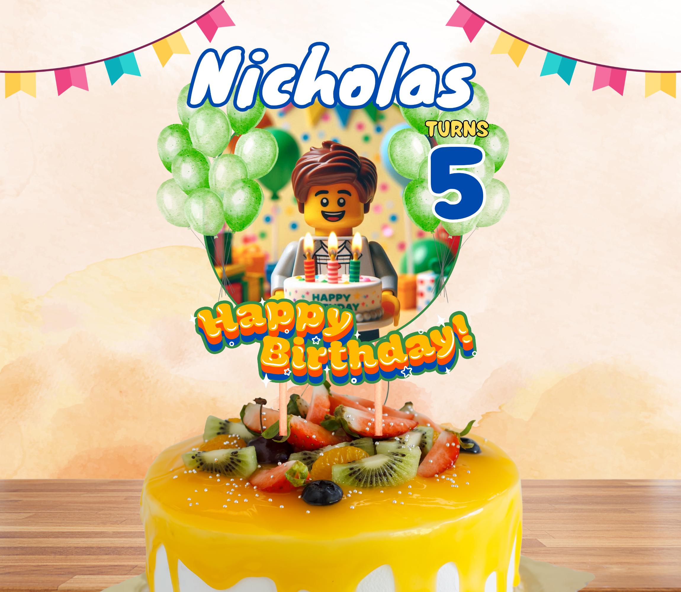 Printable Blocks Cake Topper, Building Blocks Birthday Cake Topper, Boy ...