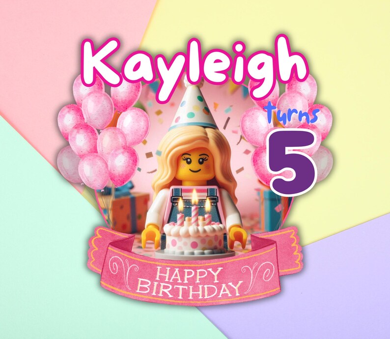 Editable Building Blocks Cake Topper Printable Birthday Cake Topper ...