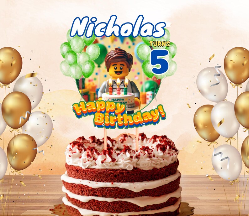 Printable Blocks Cake Topper, Building Blocks Birthday Cake Topper, Boy ...