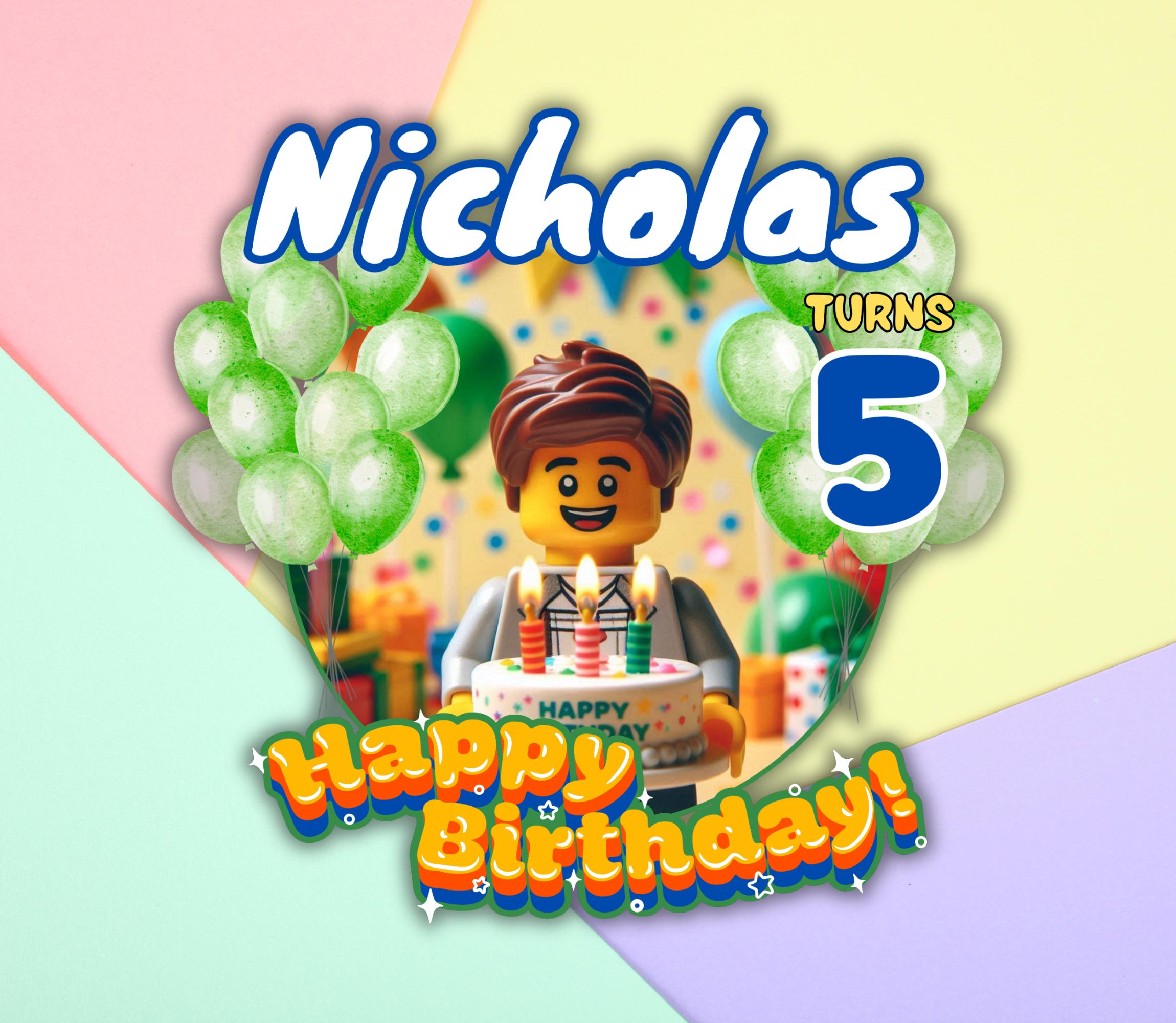 Printable Blocks Cake Topper, Building Blocks Birthday Cake Topper, Boy ...