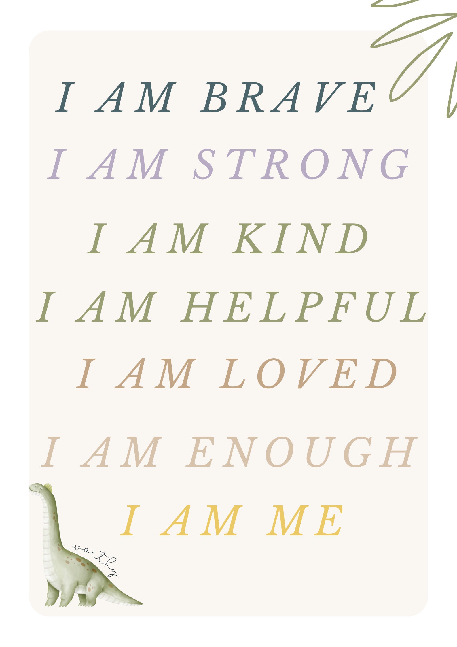 Dinosaur Affirmation Posters - Etsy
