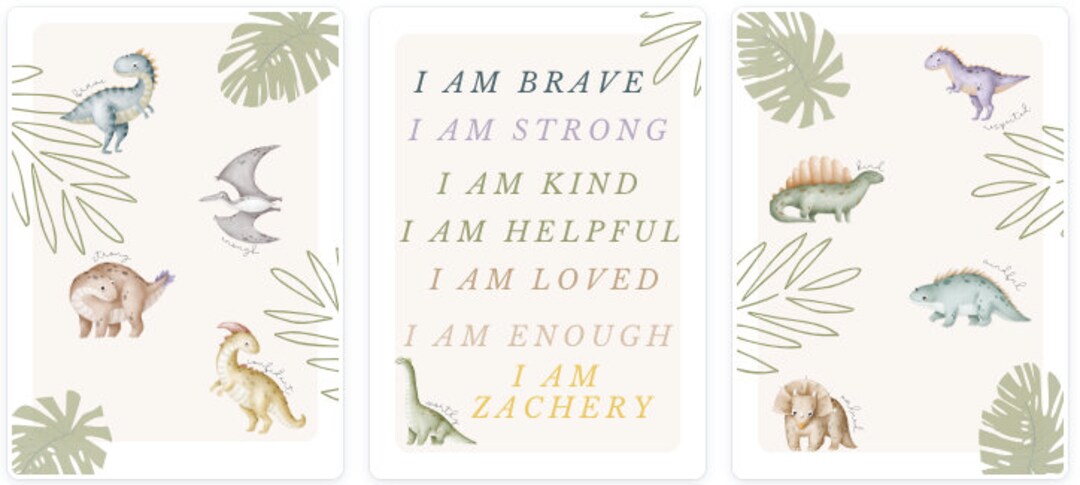 Dinosaur Affirmation Posters - Etsy