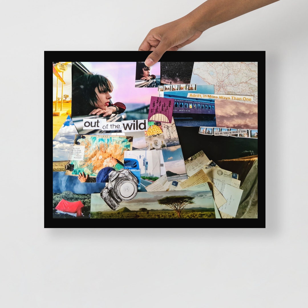 Wanderlust Explorer Analog Collage Poster Print - Etsy