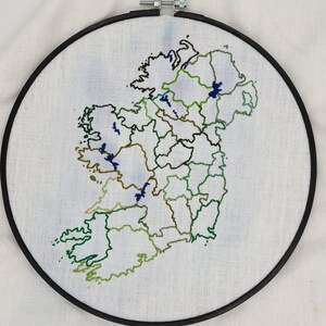Ireland Map 10 Inch Hand Embroidery Pattern DIGITAL DOWNLOAD - Etsy