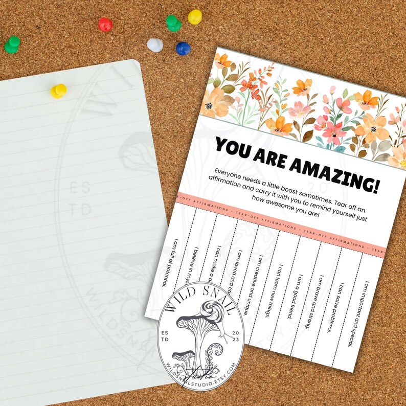 Affirmation Tear-off Sheet | You Are Amazing (digital Download) - Etsy