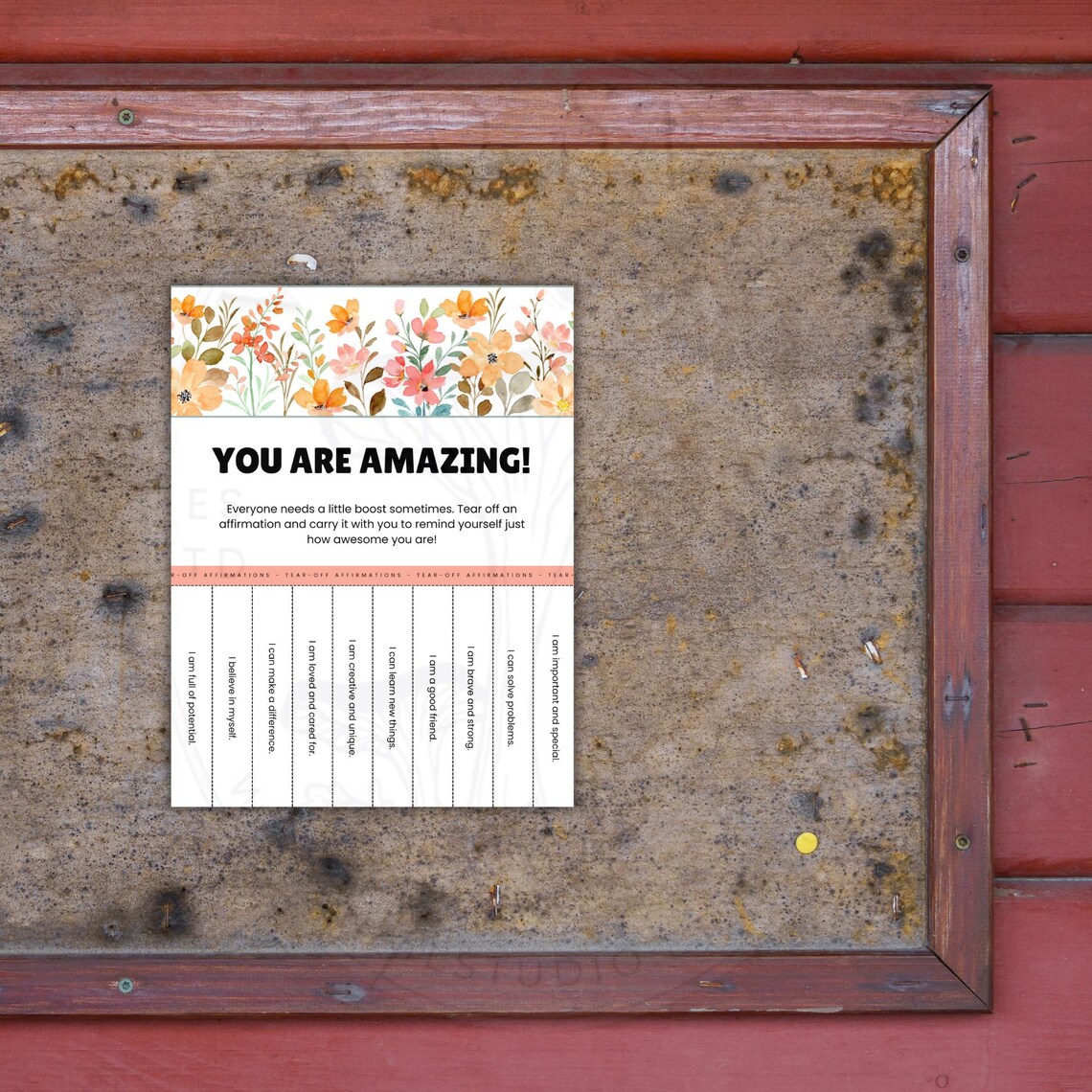 Affirmation Tear-off Sheet | You Are Amazing Affirmations - Etsy