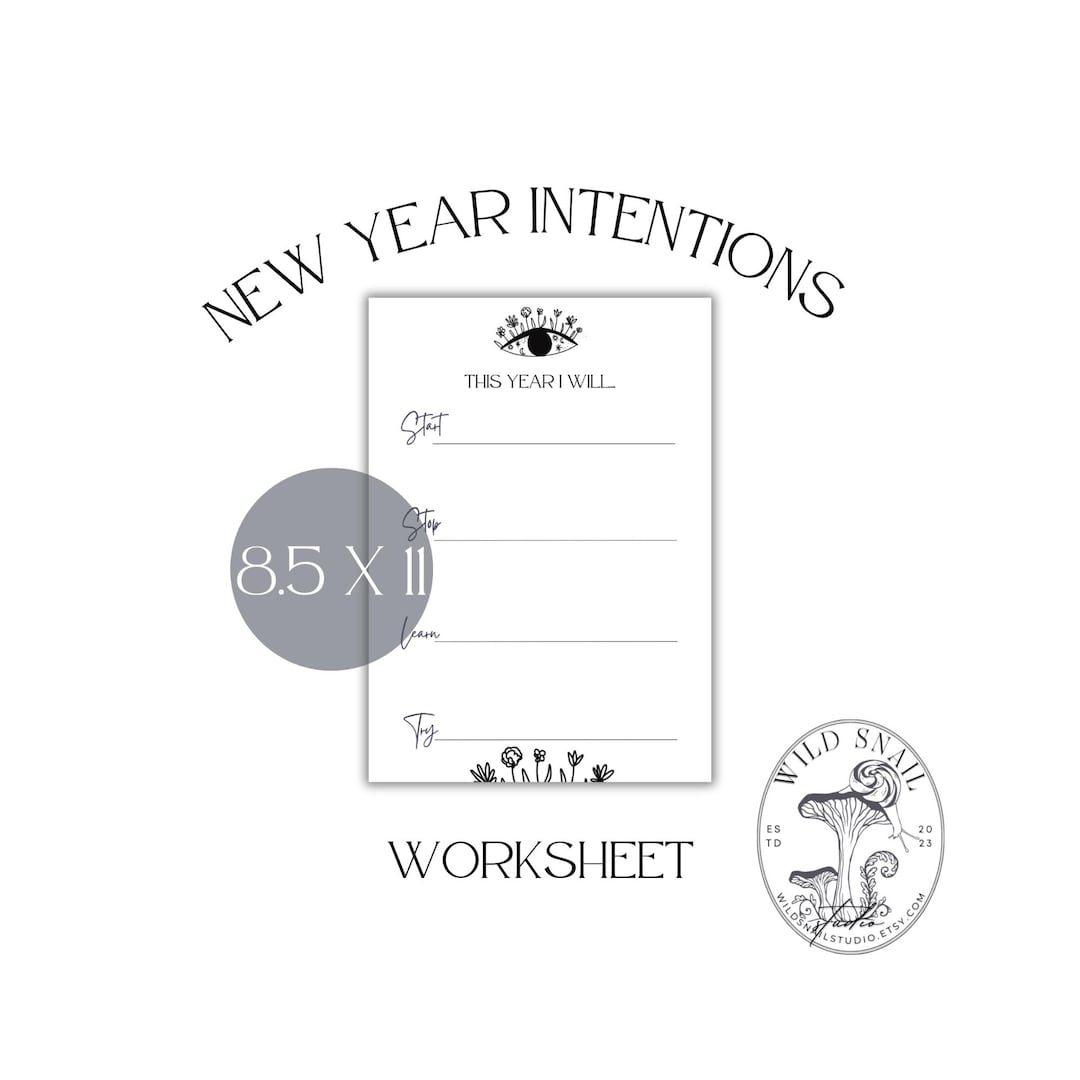 2025 New Year’s Goals Printable | Intentions for the New Year Printable ...