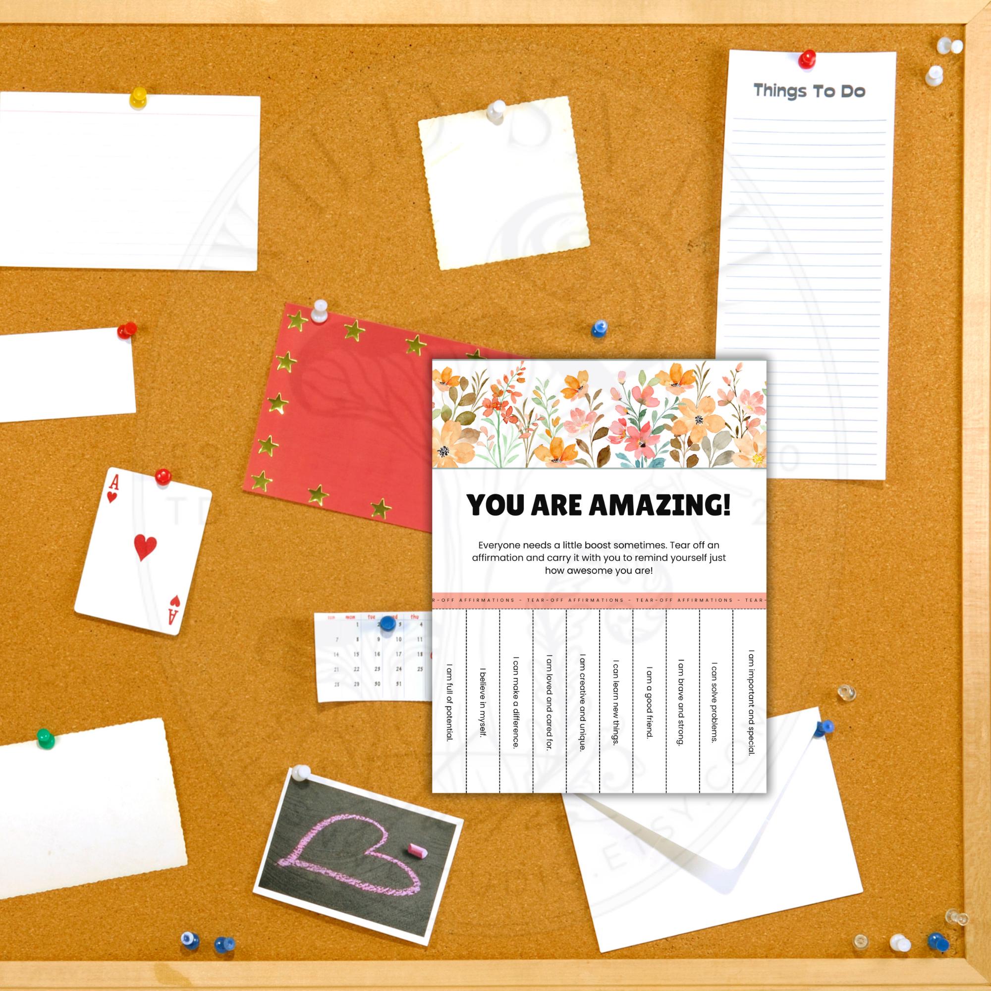 Affirmation Tear-off Sheet | You Are Amazing (digital Download) - Etsy