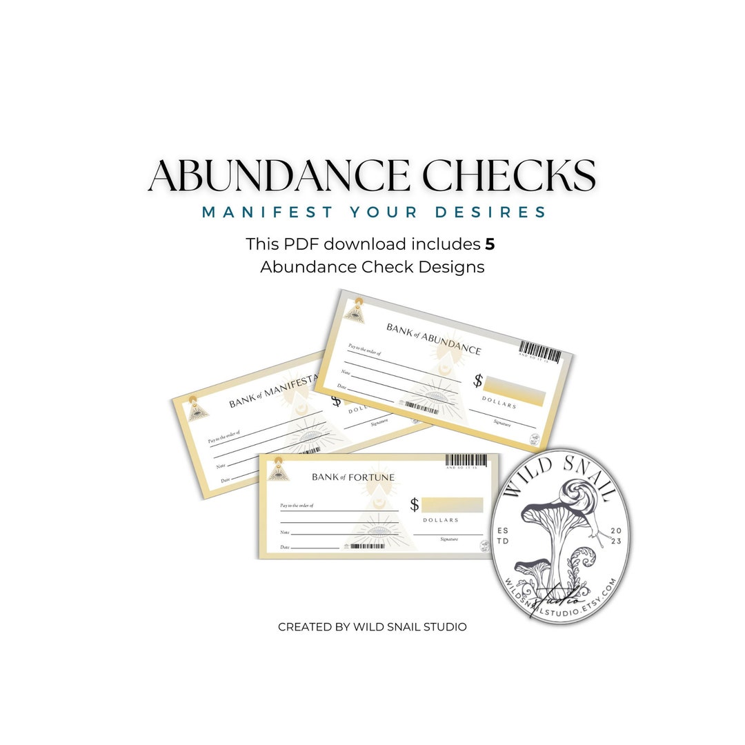 Abundance Checks | Manifesting | Intention Checks - Etsy