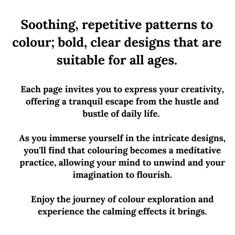 Colouring Pages A4 and US Letter Size, 55 Bold Easy Patterns, Unique ...