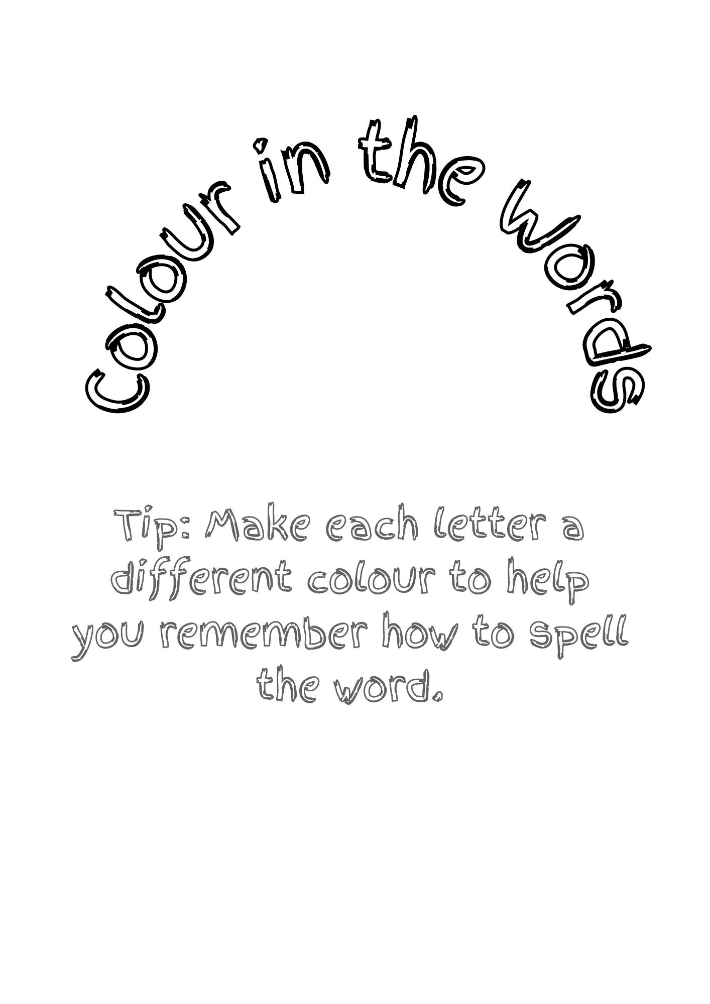 Statutory Spellings Colouring Sheets Years 3 & 4, KS2 Spelling ...