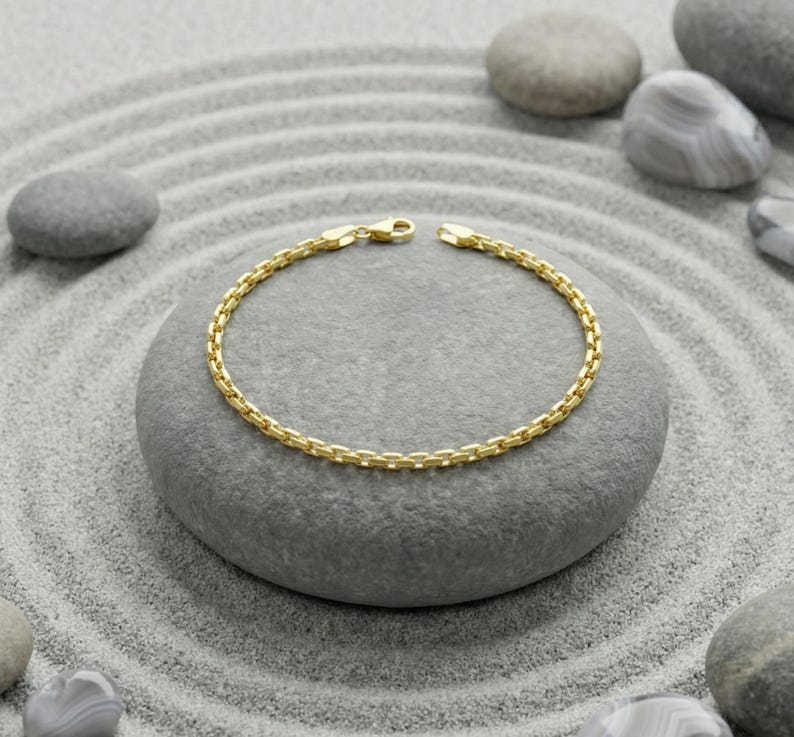14K Solid Gold Forzentina Bracelet – Classic Cable Chain - Etsy UK