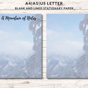 Mountain Photography Printable Stationary Japan Mountains, Digital Note ...