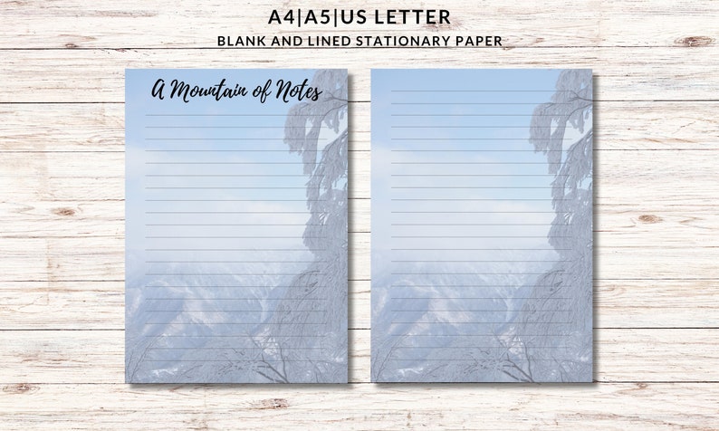Mountain Photography Printable Stationary Japan Mountains, Digital Note ...
