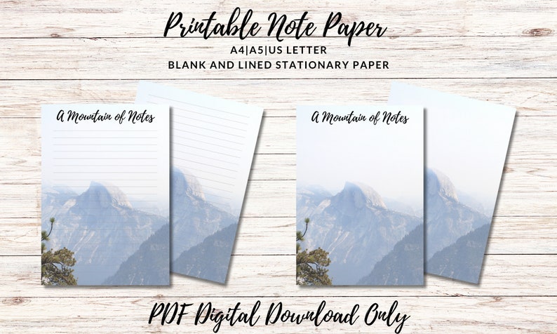 Mountain Photography Printable Stationary Half Dome Yosemite, Digital ...