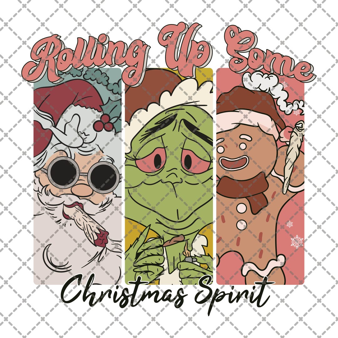 Rolling up Some Christmas Spirit Png, Christmas Character Png, Christmas Friends Png, Grinchy ...