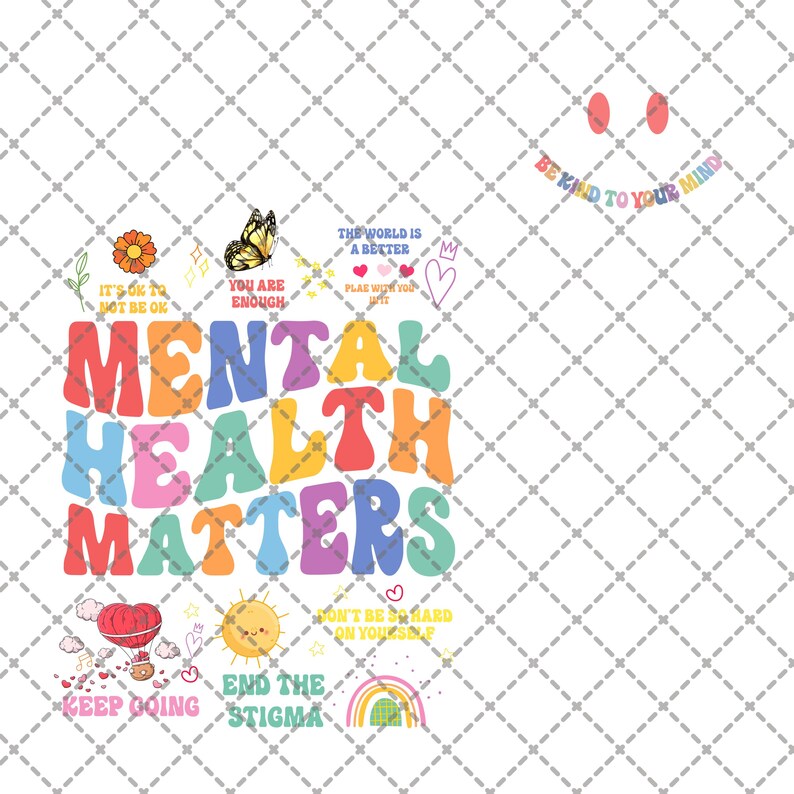 Mental Health Matters Png, Be Kind to Your Mind Mental Health Png, Mental Health Png, Mental ...