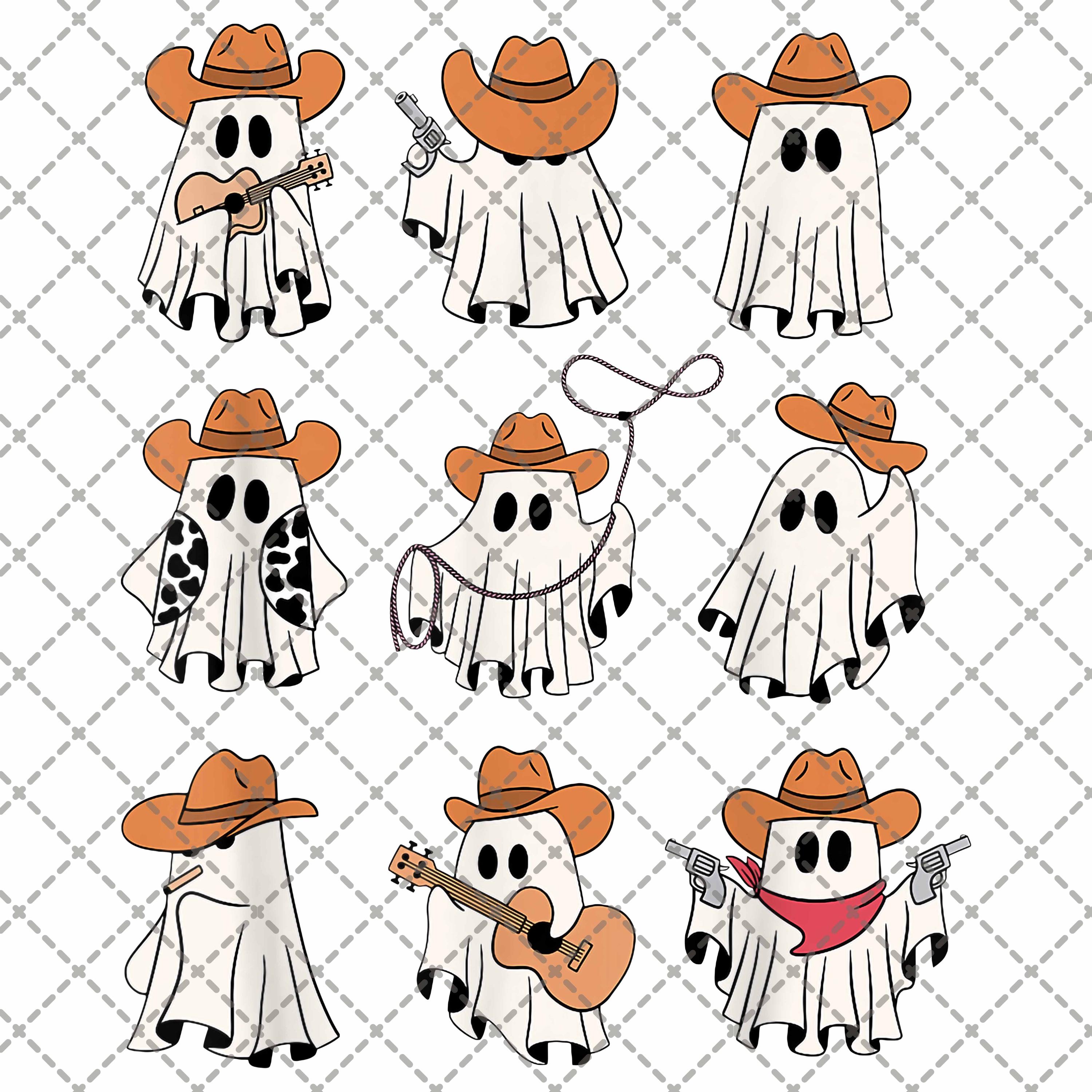 Cowboy Ghost Halloween Ghoul Png, Funny Cowgirl Cowboy Png, Western ...