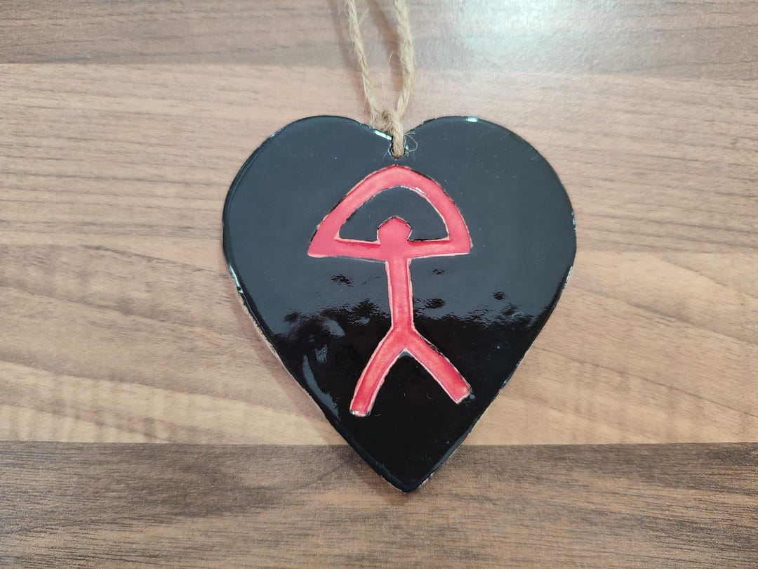 Handmade Ceramic Indalo Heart Wall Decoration Luck Prosperity ...