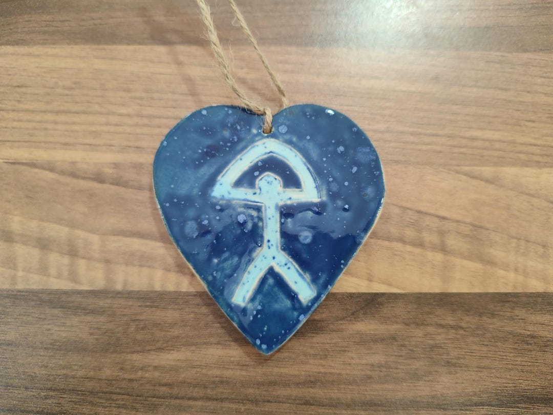 Handmade Ceramic Indalo Heart Wall Decoration Luck Prosperity ...