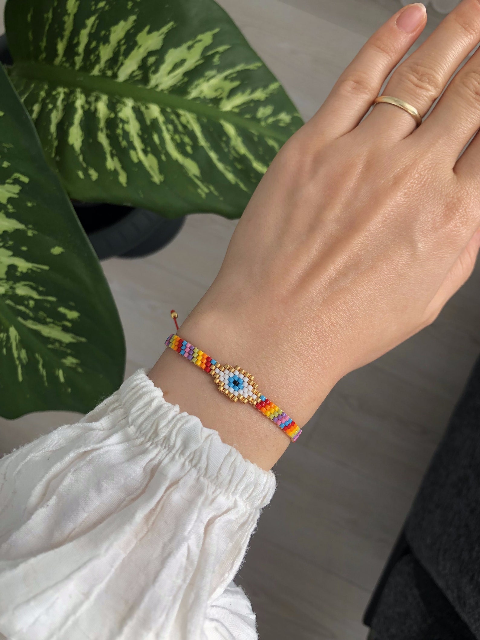 Red String Evil Eye Good Luck Bracelet With Miyuki - Etsy