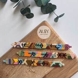 Viking Bind Runes Bracelet: Personalized Miyuki Beaded Festival Jewelry ...