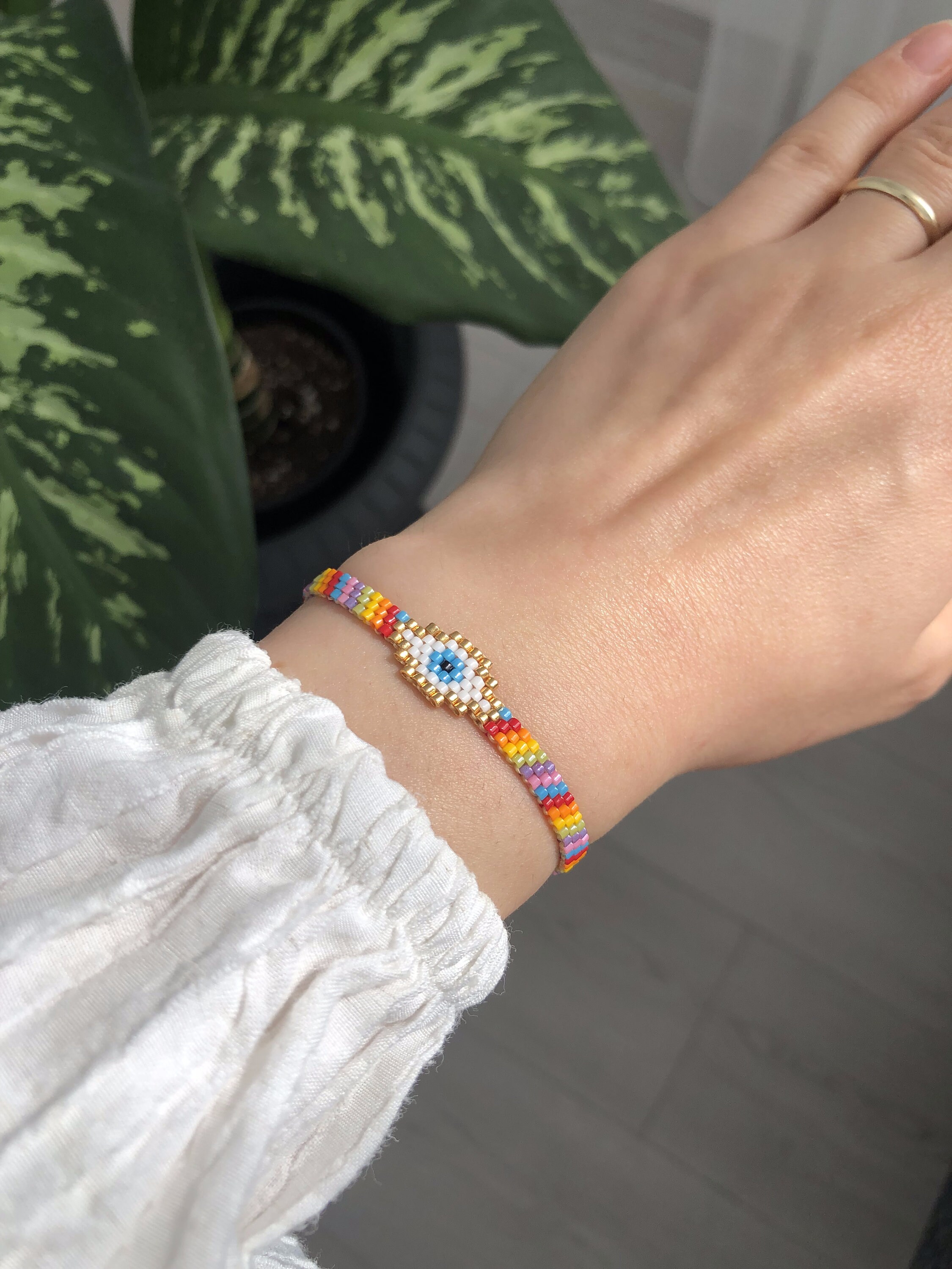 Red String Evil Eye Good Luck Bracelet With Miyuki - Etsy