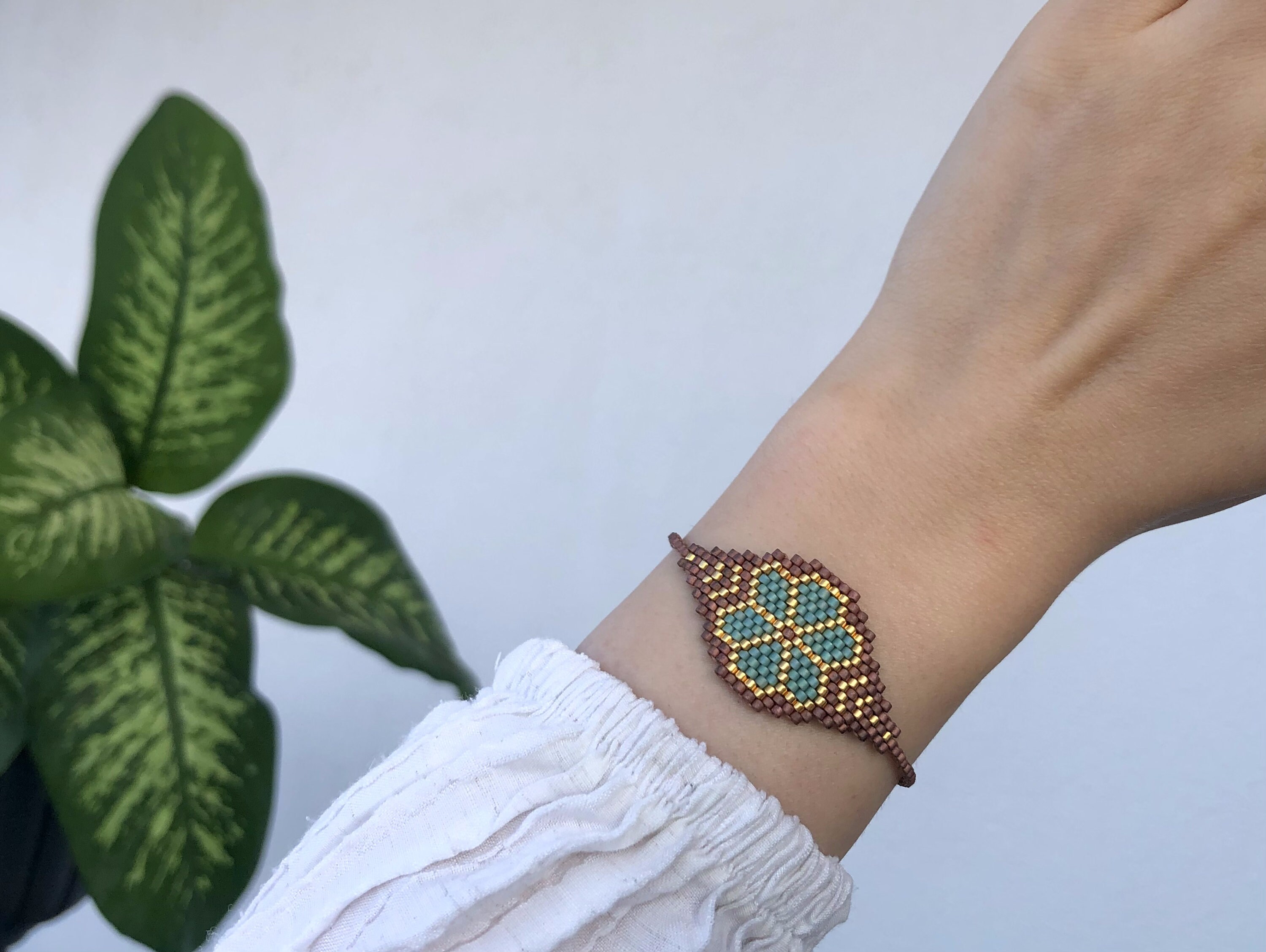 Personalized Miyuki Bracelet With Flower, Flower Girl Bracelet for ...