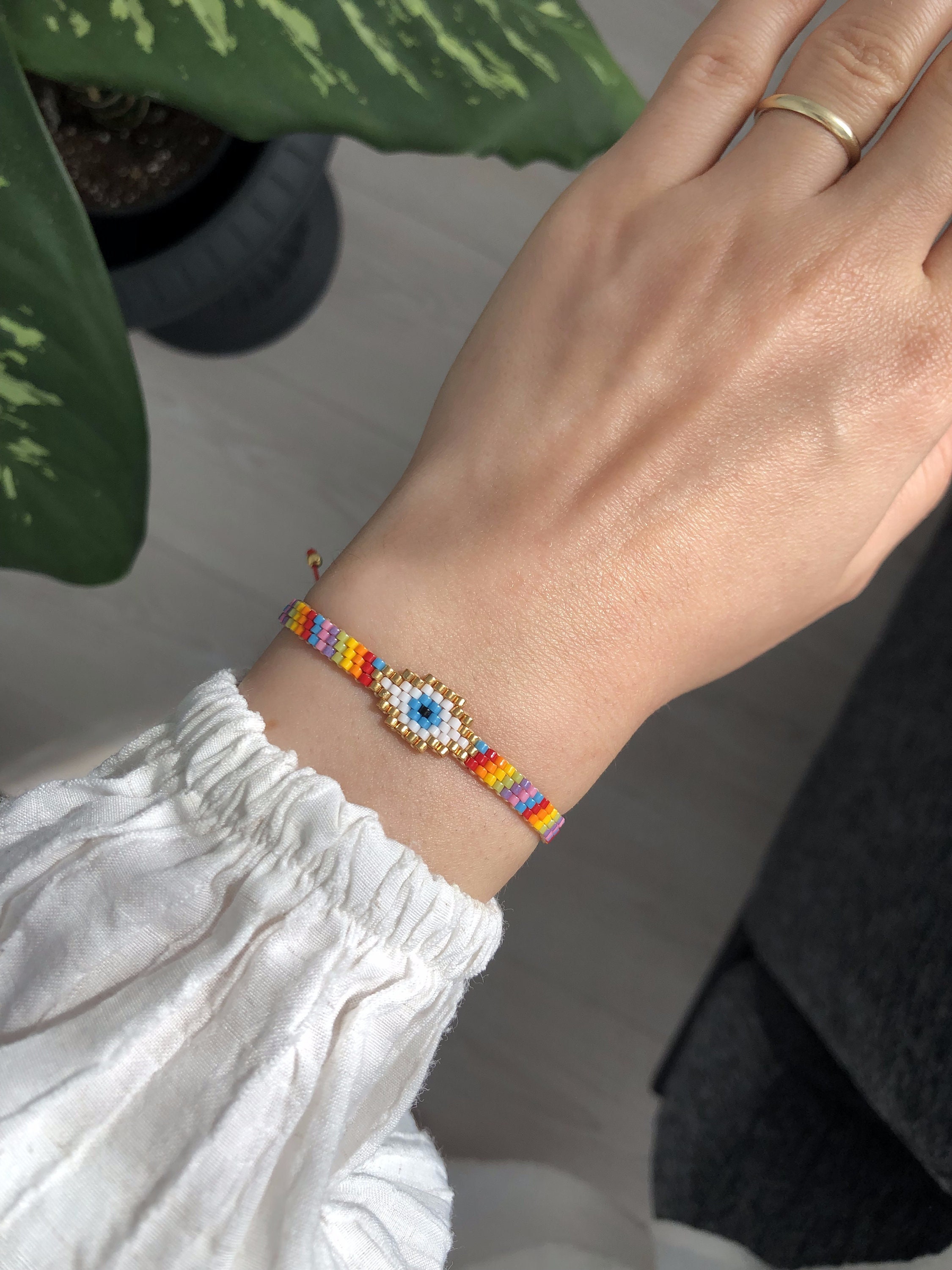 Red String Evil Eye Good Luck Bracelet With Miyuki - Etsy