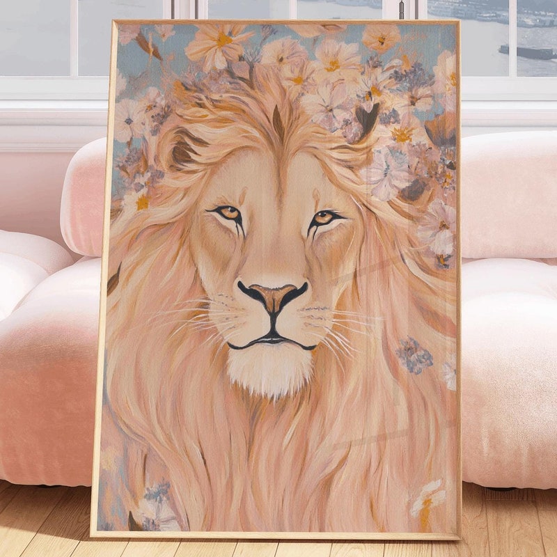Lion Canvas - Etsy