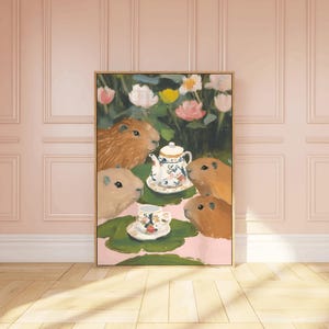 Set of 6 Capybaras Being Capybaras, Capybara Set, Wall Art Bundle ...